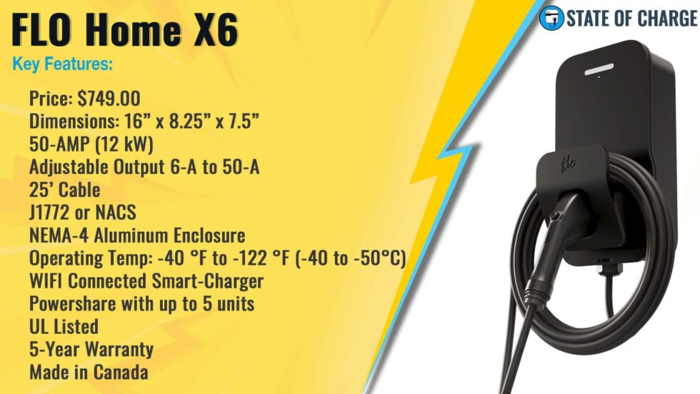 FLO Home X6 EV Charger Received a Solid Score in State Of Charge Review